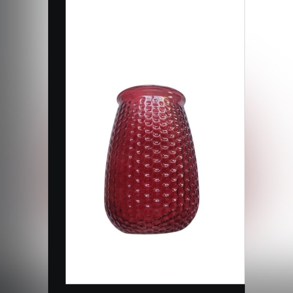 Unbranded | Accents | Vintage Ruby Red Bubble Glass Vase Candle Holder ...